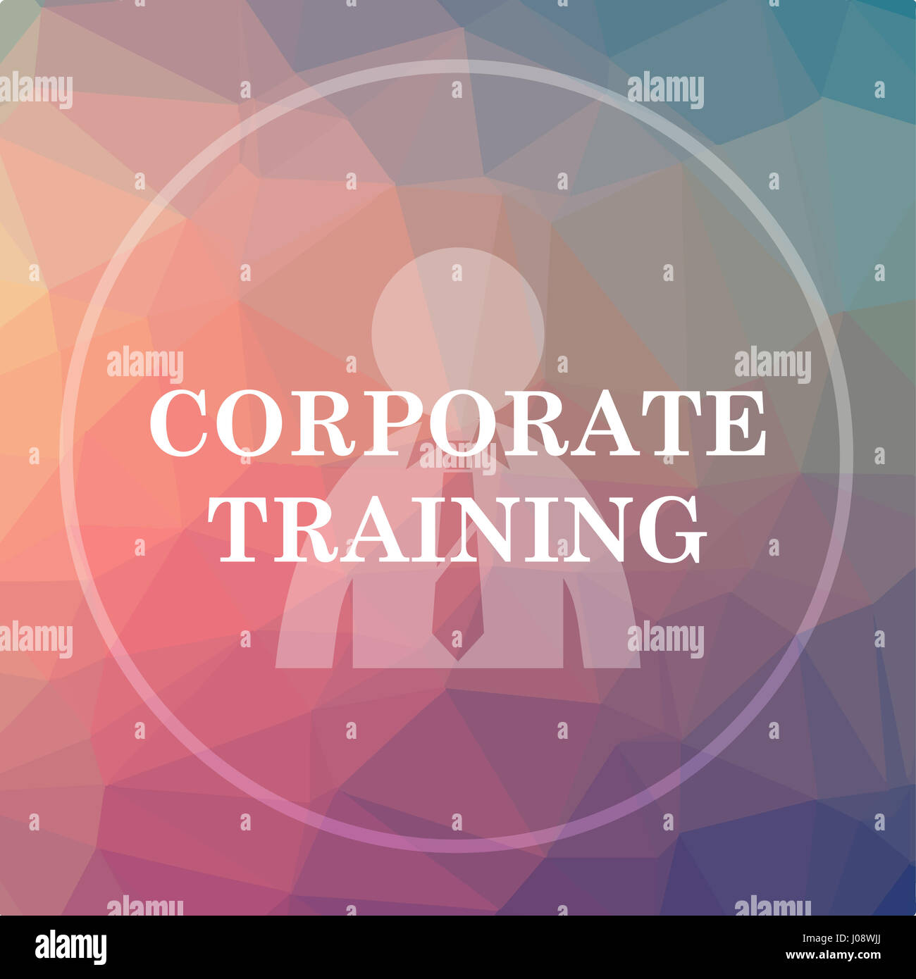 Corporate training icon. Corporate training website button on low poly ...