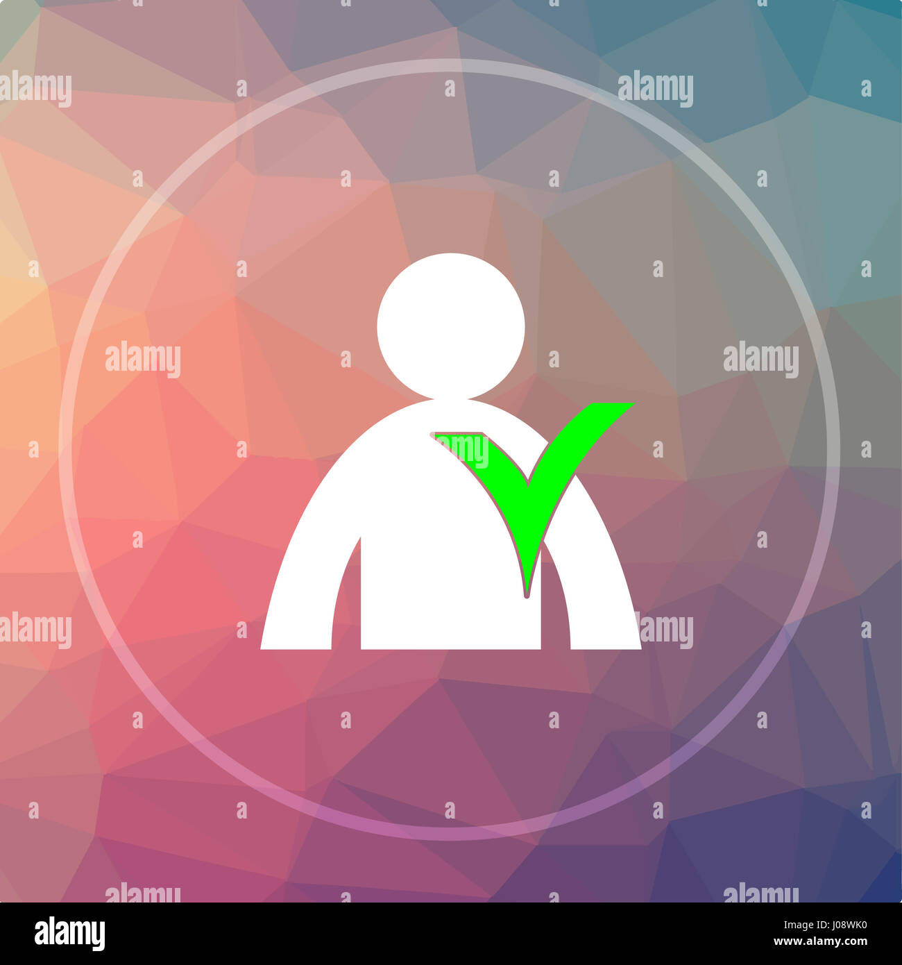 User online icon. User online website button on low poly background ...