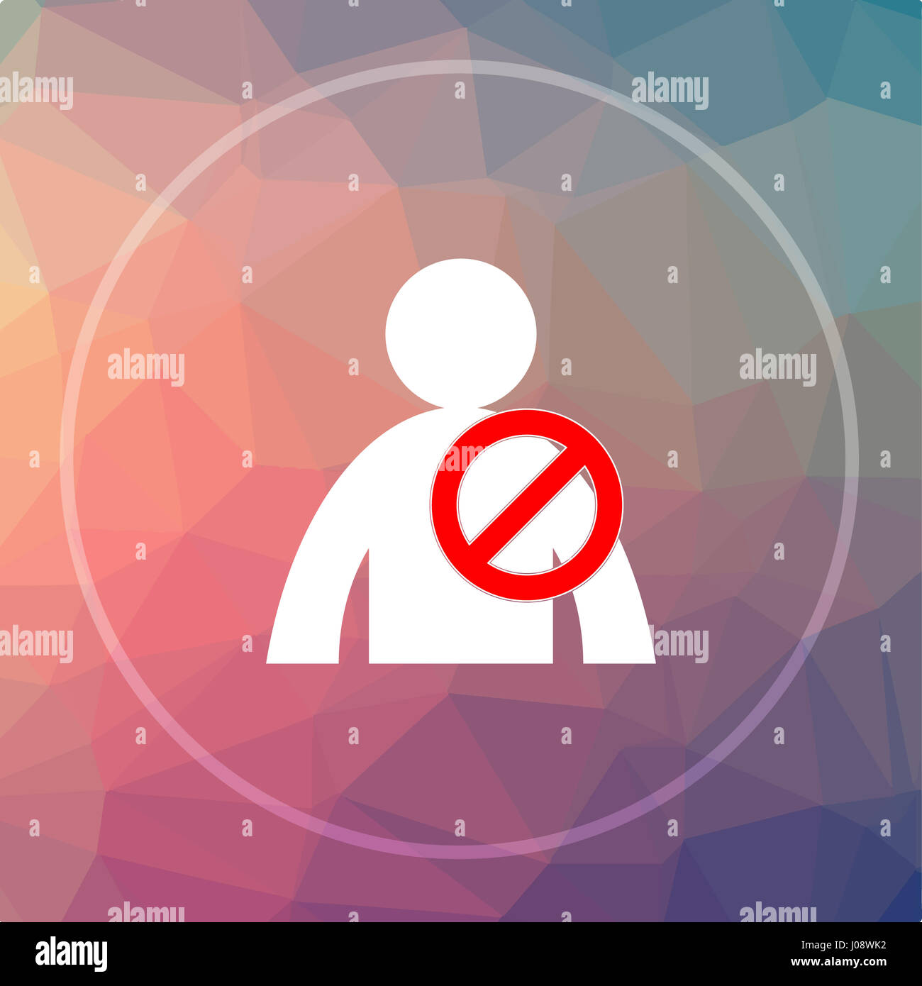 User offline icon. User offline website button on low poly background ...