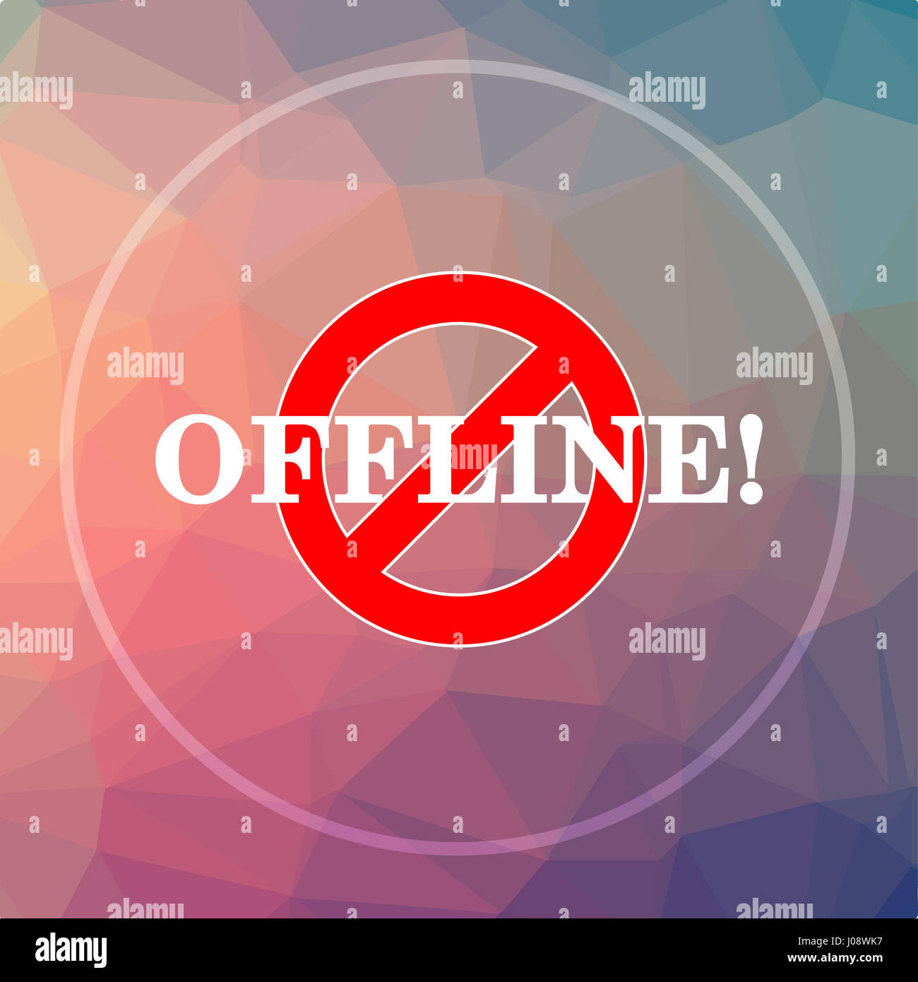 Offline icon. Offline website button on low poly background Stock Photo ...