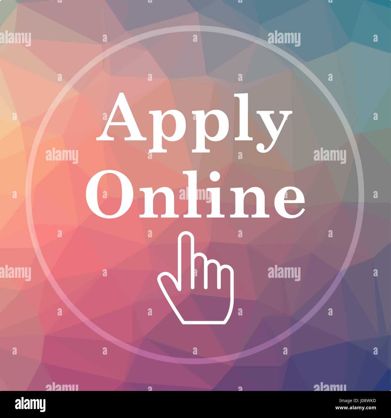 Apply online icon. Apply online website button on low poly background ...