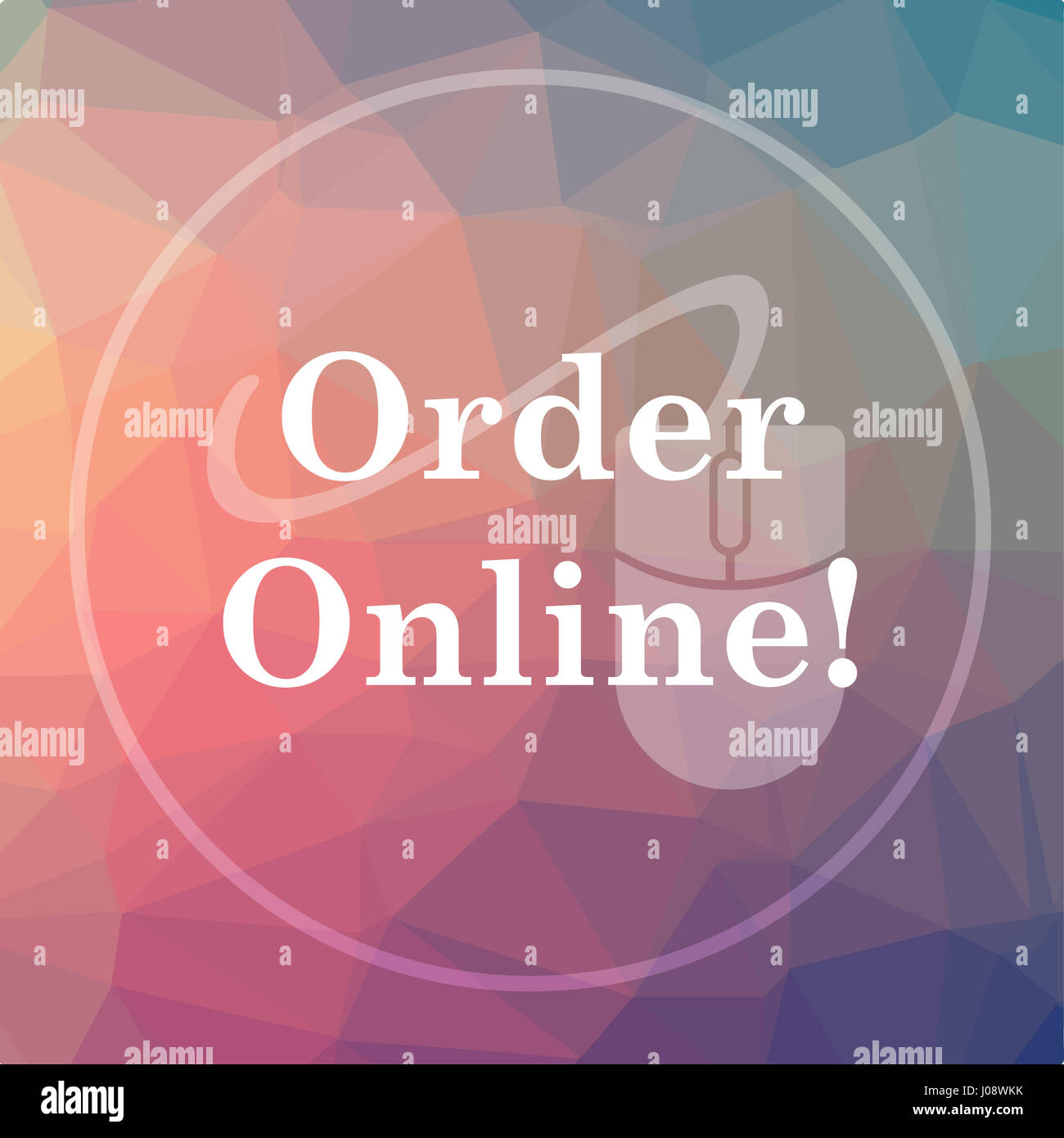 Order online icon. Order online website button on low poly background ...