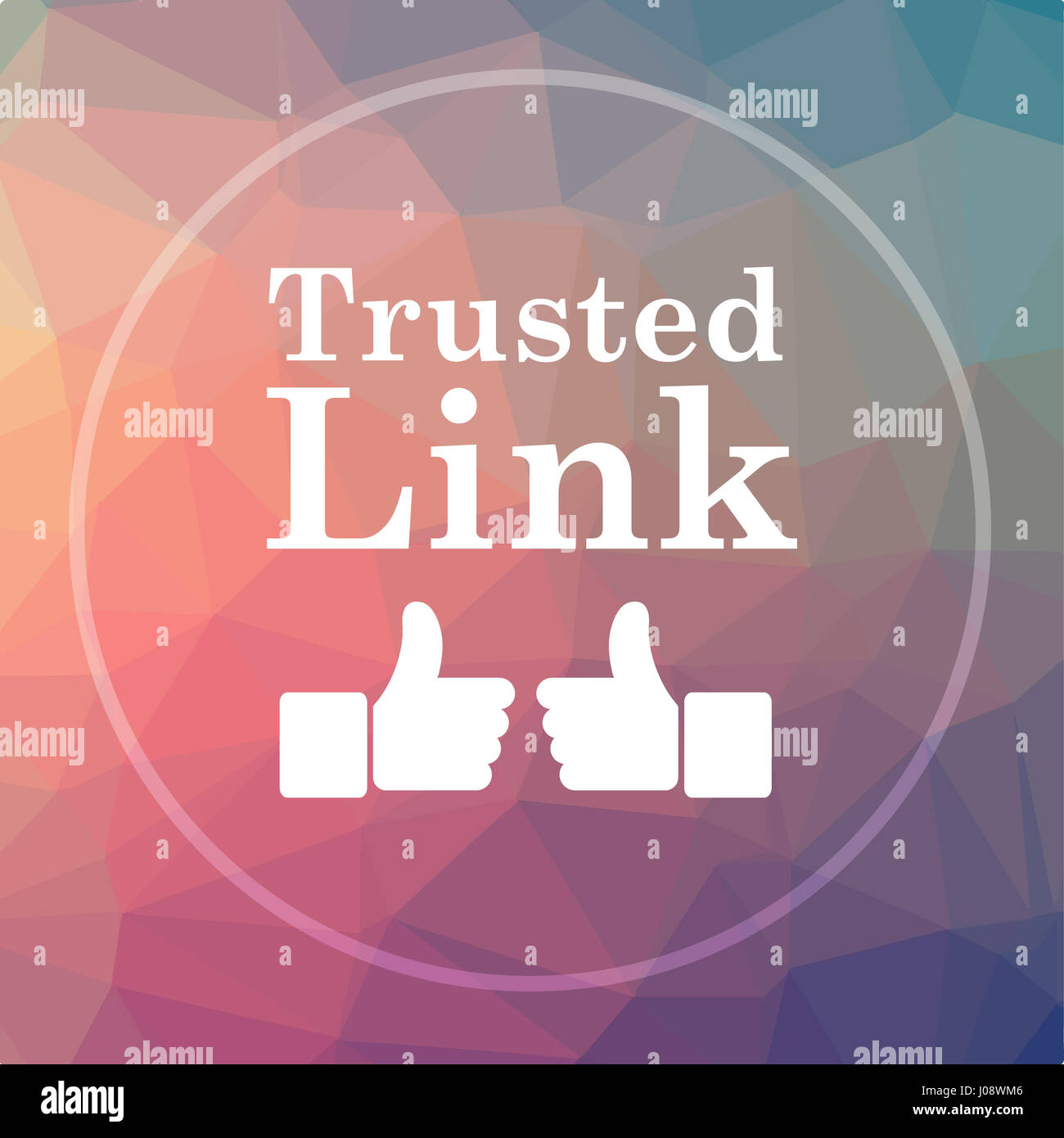 Trusted link icon. Trusted link website button on low poly background ...