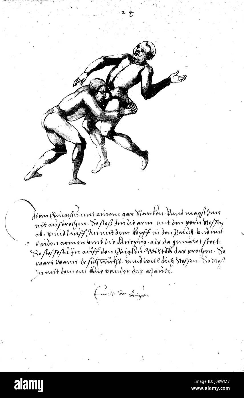 A page from the 16th-century German fencing manual 'Reichsstadt Schätze ...