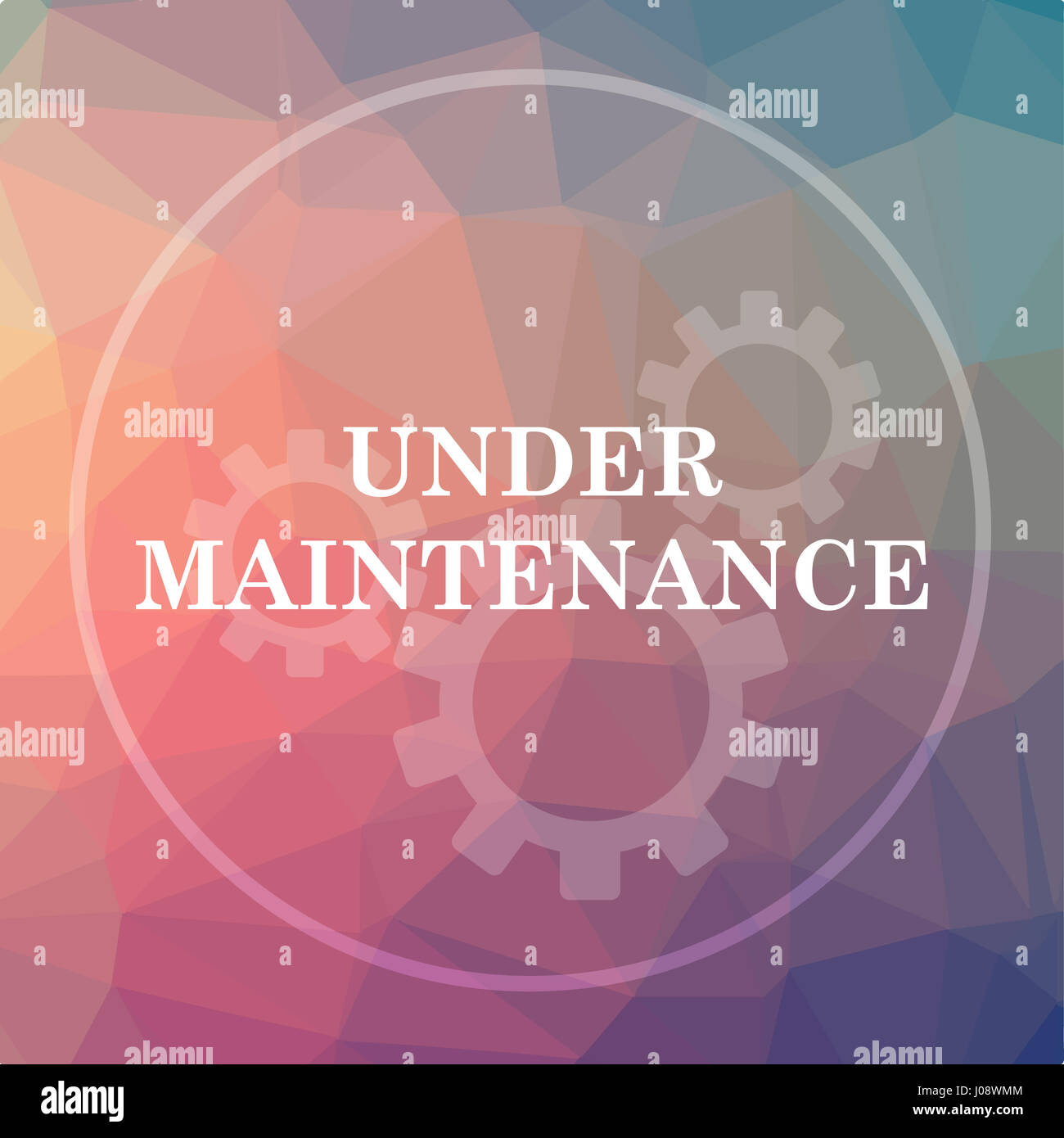 Under maintenance icon. Under maintenance website button on low poly ...