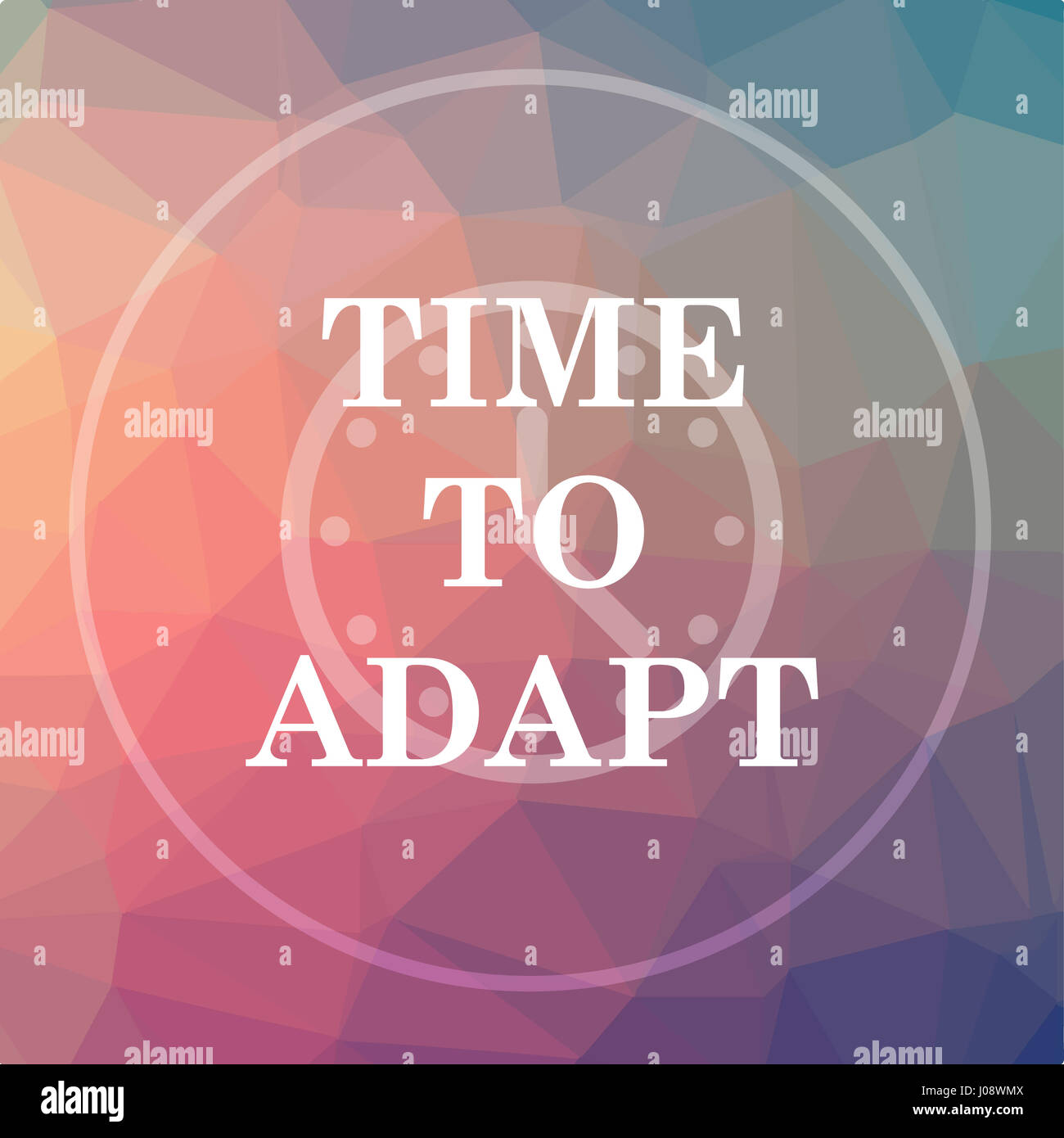 Time to adapt icon. Time to adapt website button on low poly background ...
