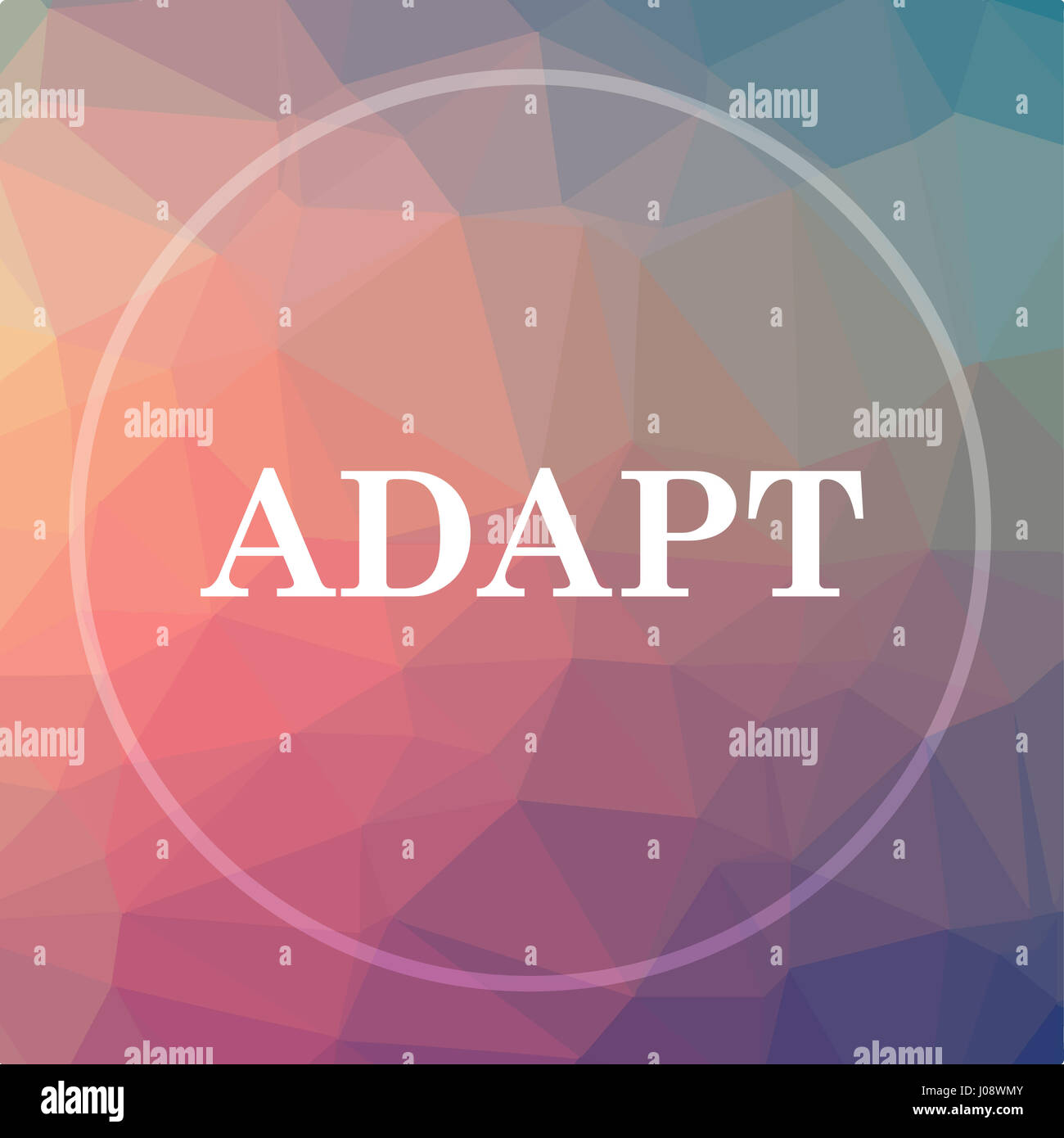 Adapt icon. Adapt website button on low poly background Stock Photo - Alamy