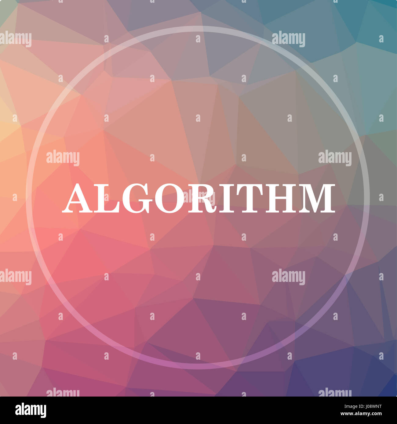 Algorithm icon. Algorithm website button on low poly background Stock ...
