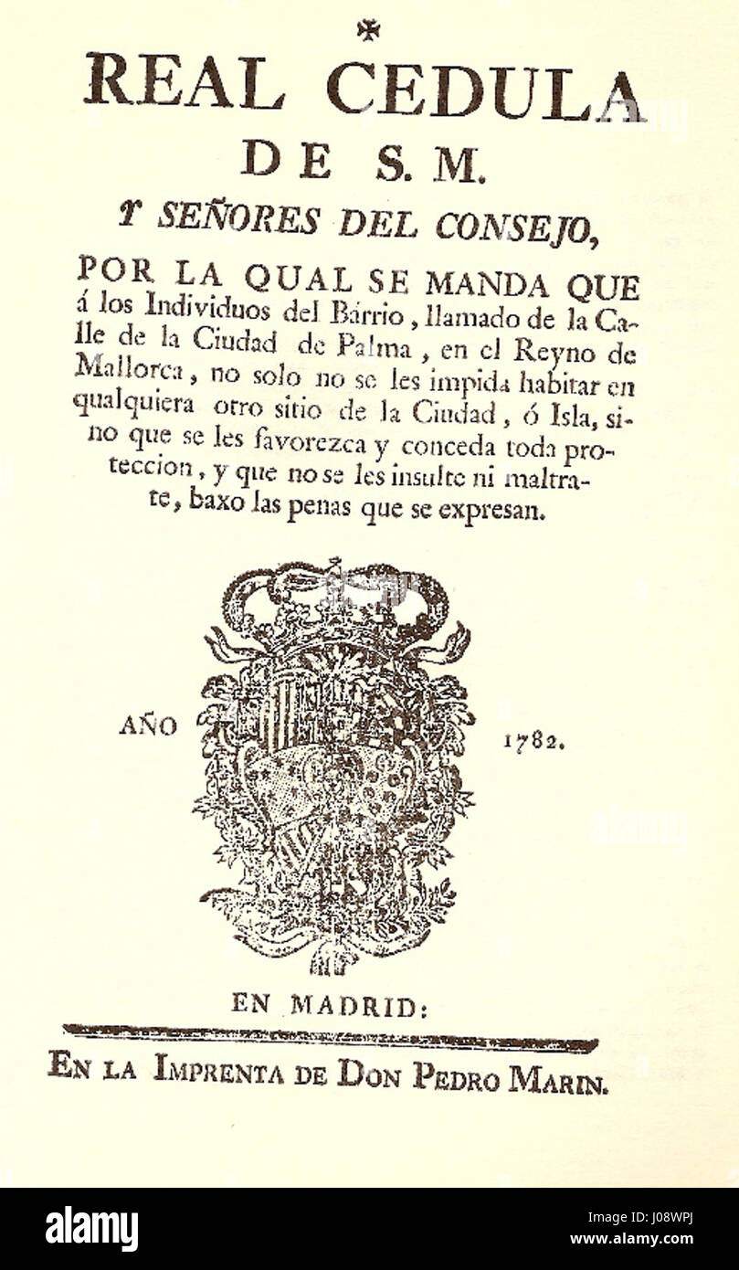 The 'Reial Cèdula 1782' is a royal decree issued in Spain during the ...