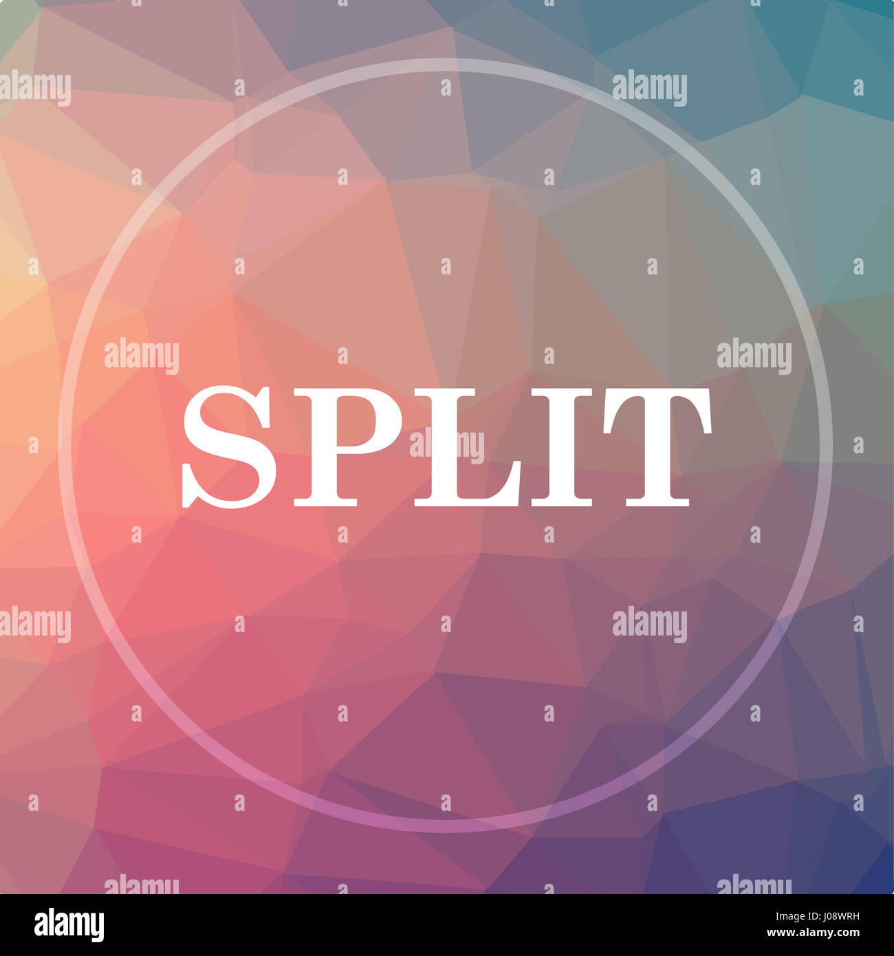 Split icon. Split website button on low poly background Stock Photo - Alamy
