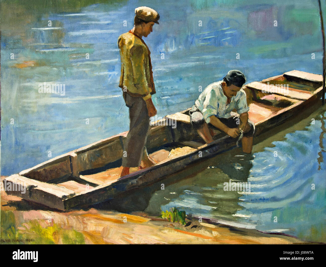 ‘Fishermen of the Tisza’ by Pólya from 1935 illustrates the traditional ...