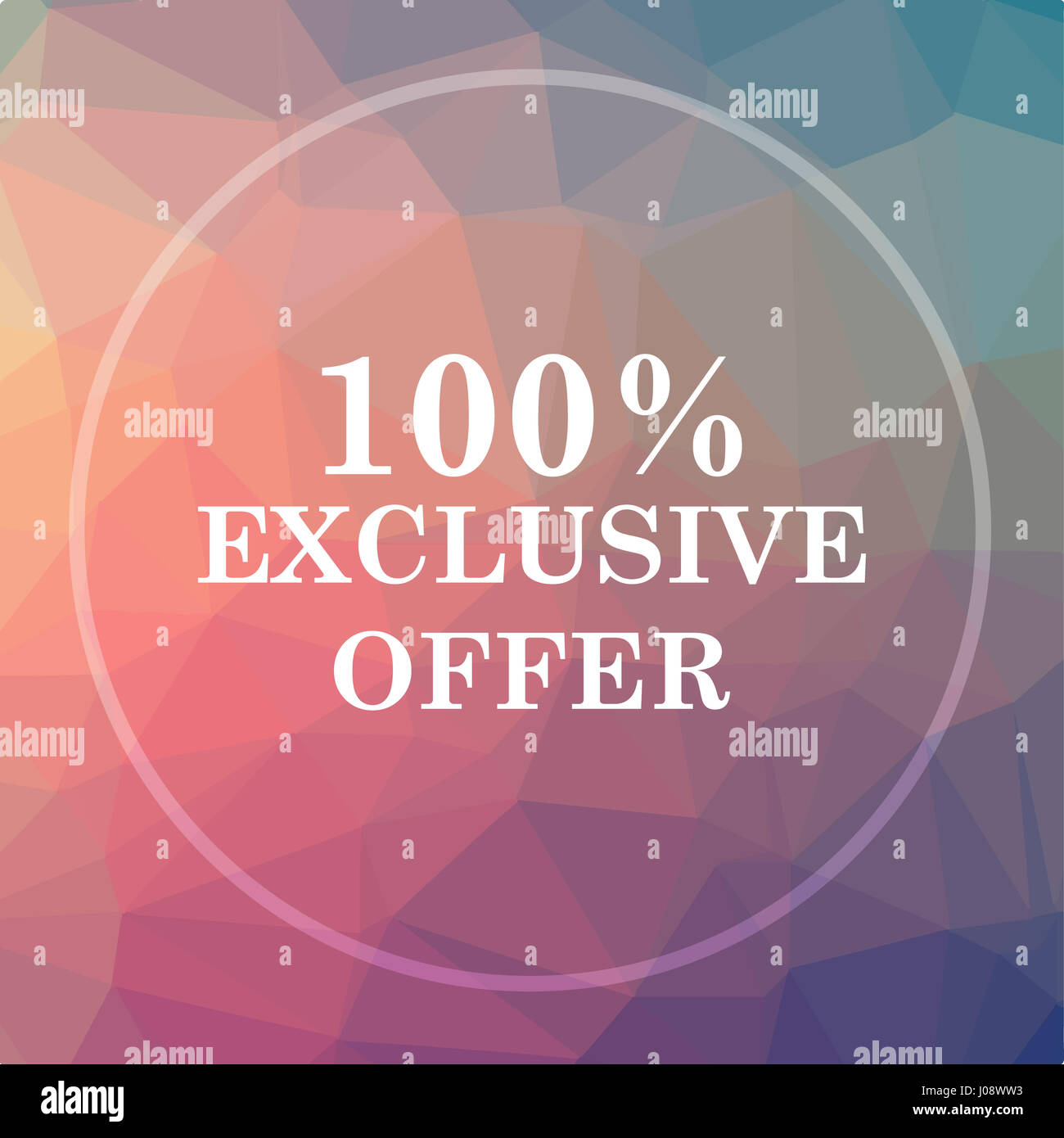 100% exclusive offer icon. 100% exclusive offer website button on low ...