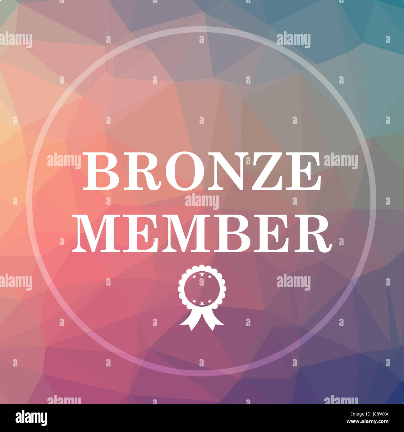 Bronze member icon. Bronze member website button on low poly background ...