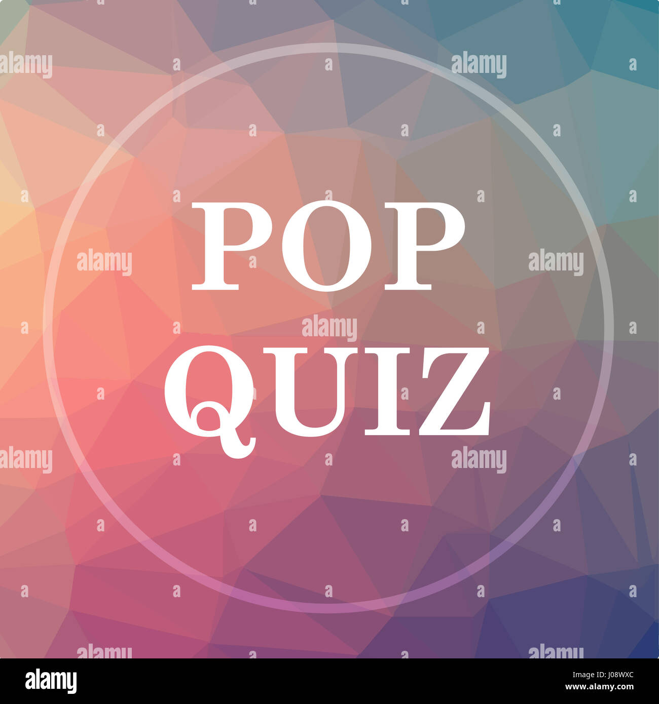 Pop quiz icon. Pop quiz website button on low poly background Stock ...