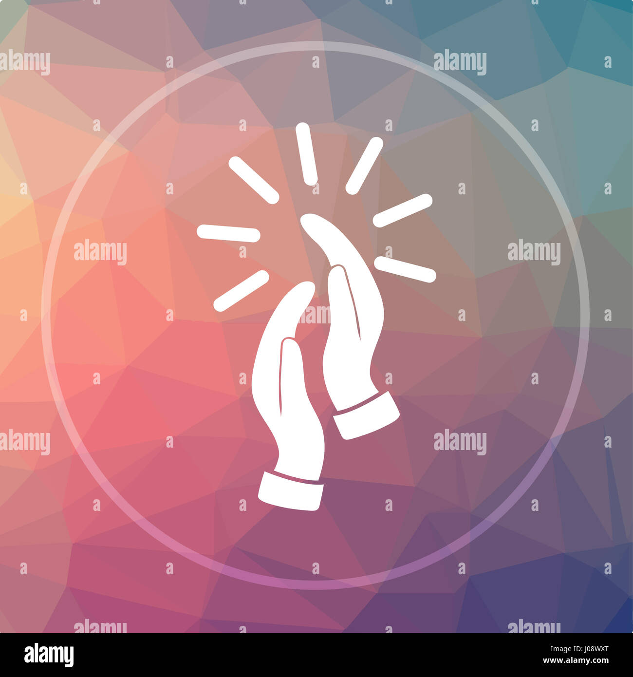 Applause icon. Applause website button on low poly background Stock ...
