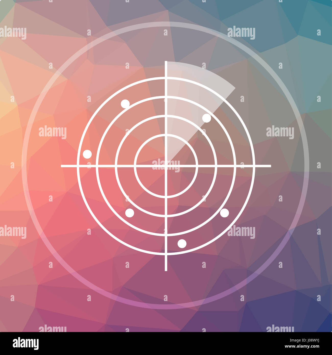 Radar icon. Radar website button on low poly background Stock Photo - Alamy