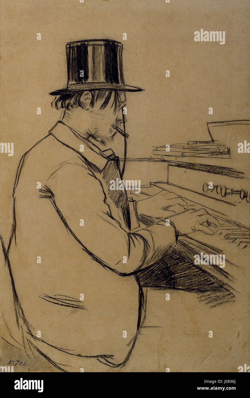 Santiago Rusiñol's portrait of Erik Satie depicts the French composer ...