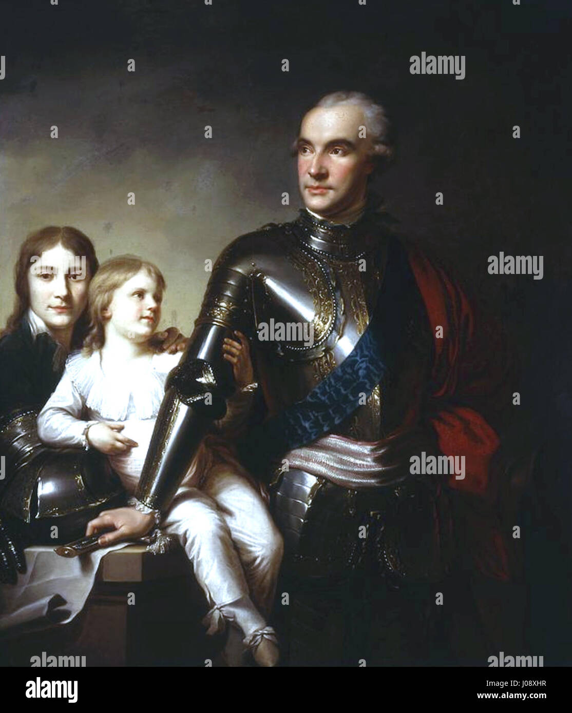 The portrait of Stanislaw Szczesny Potocki with his sons Stanislaw and ...