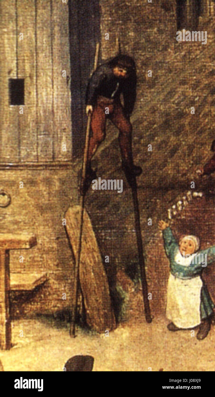 'Stelzenläufer' by Pieter Bruegel the Elder depicts a group of stilt ...