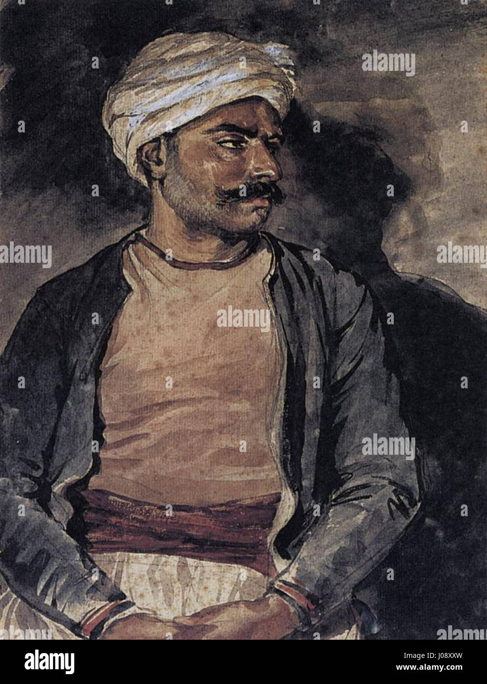 'A Turk (Mustapha)' by Théodore Géricault is a portrait of a man ...