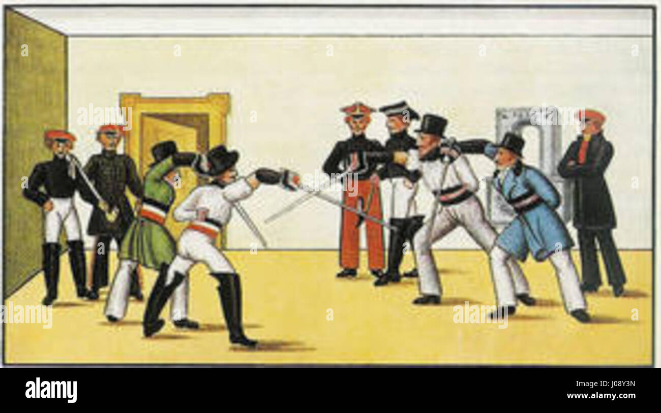 'Tübinger Mensur' depicts a traditional German student fencing duel ...