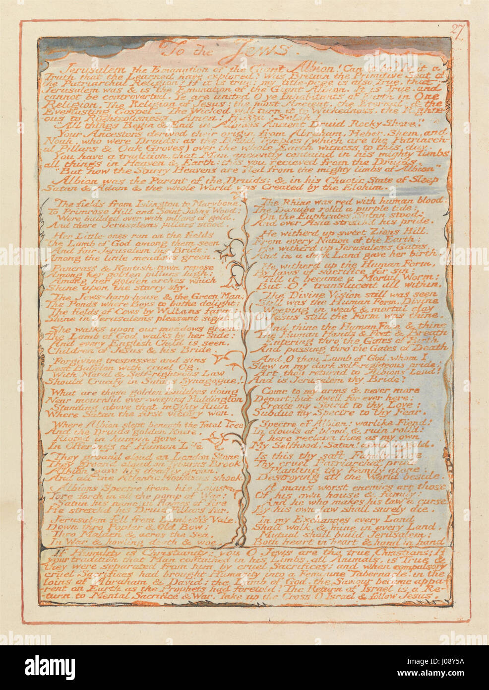 William Blake's 'Jerusalem, Plate 27, To the Jews....' is an ...