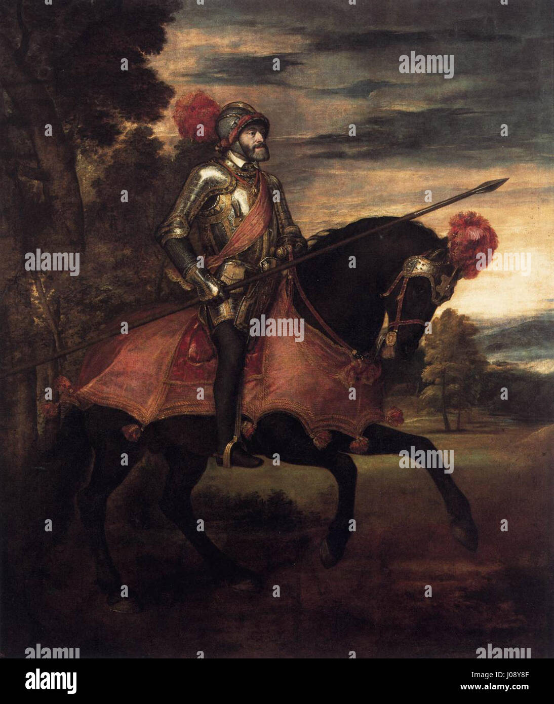 'Emperor Charles V at Mühlberg' by Titian, painted in 1548, depicts the ...