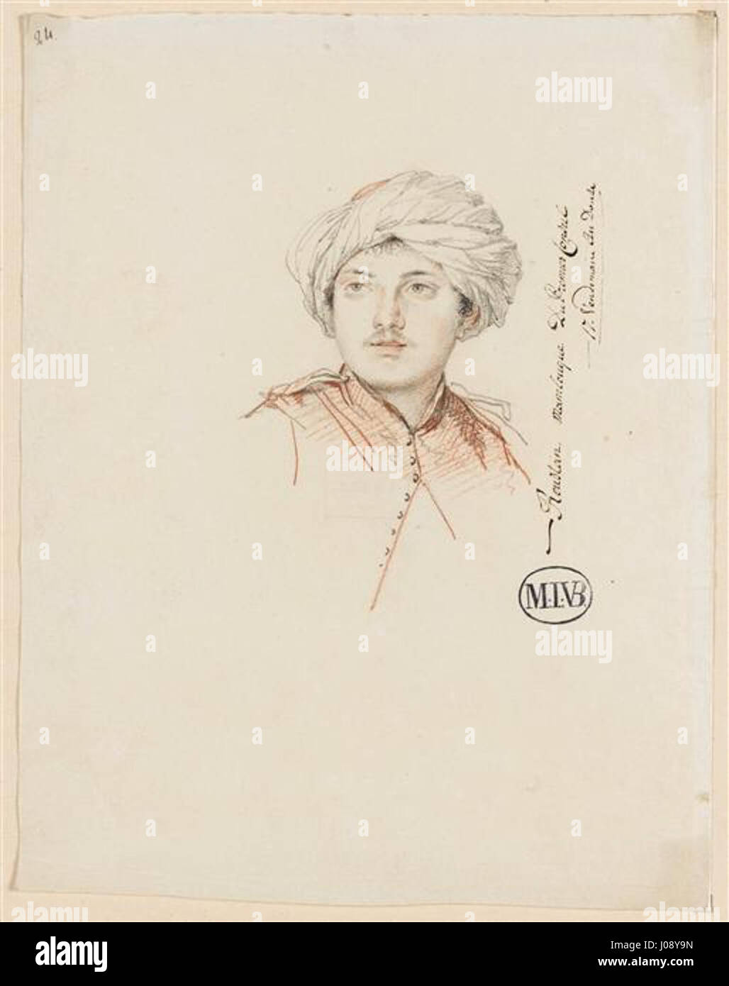 Portrait of Roustam, created by Belgian artist Matthieu Ignace van Brée ...
