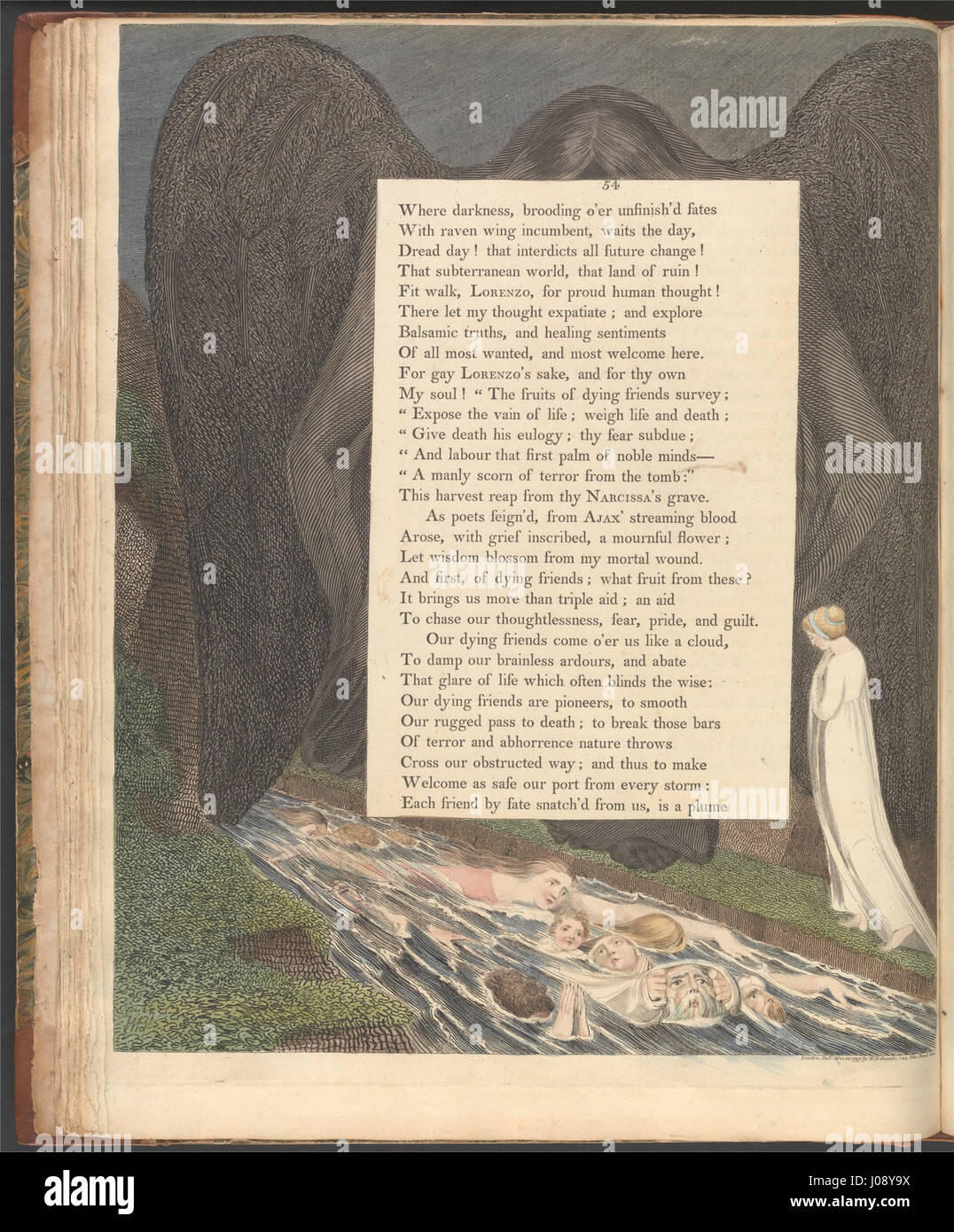 William Blake’s 'Young's Night Thoughts, Page 54' illustrates a vivid ...