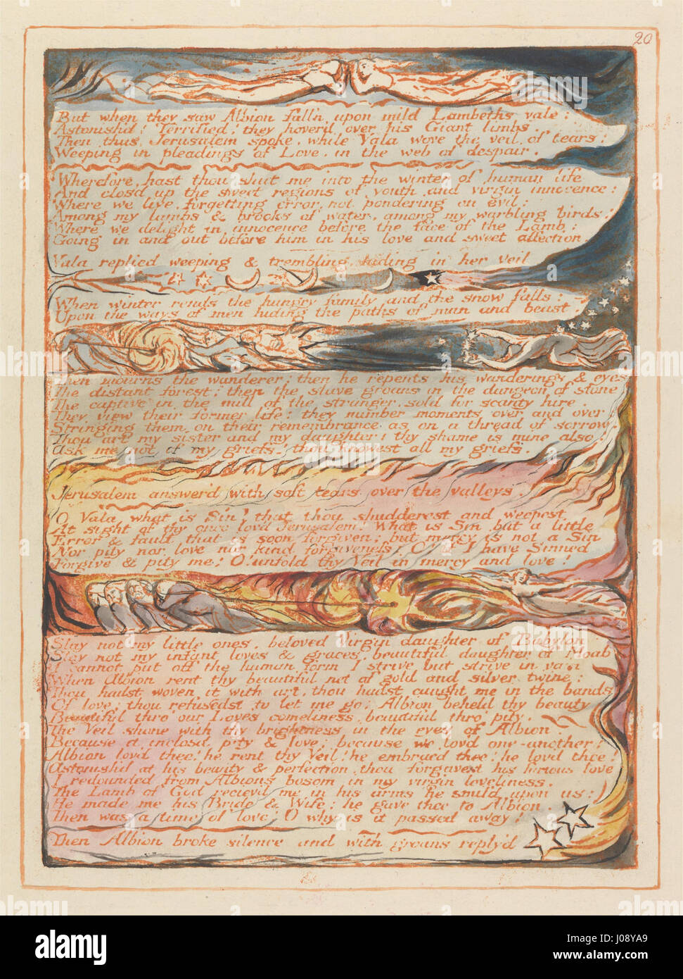 William Blake's 'Jerusalem, Plate 20' illustrates a visionary scene ...