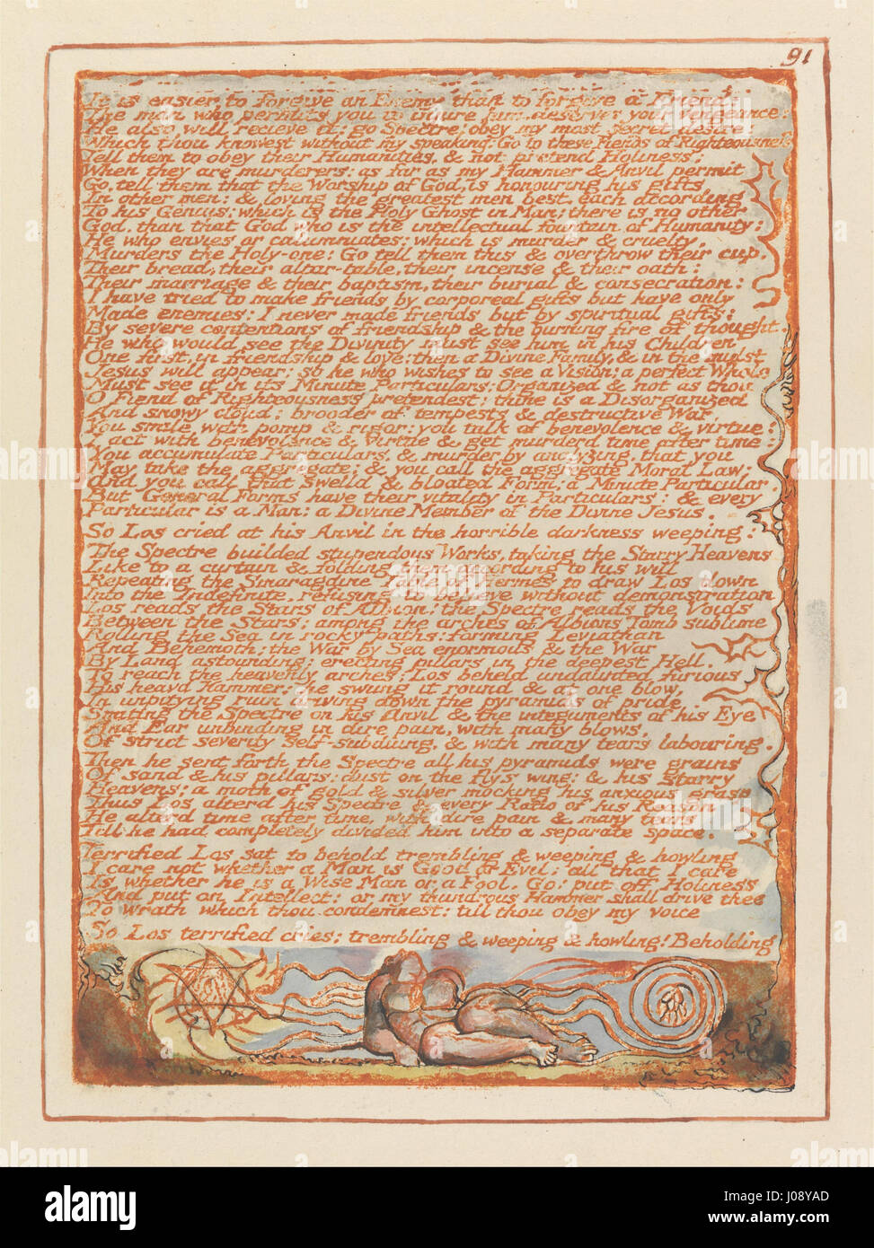 In Plate 91 of 'Jerusalem' by William Blake, the poet and artist ...