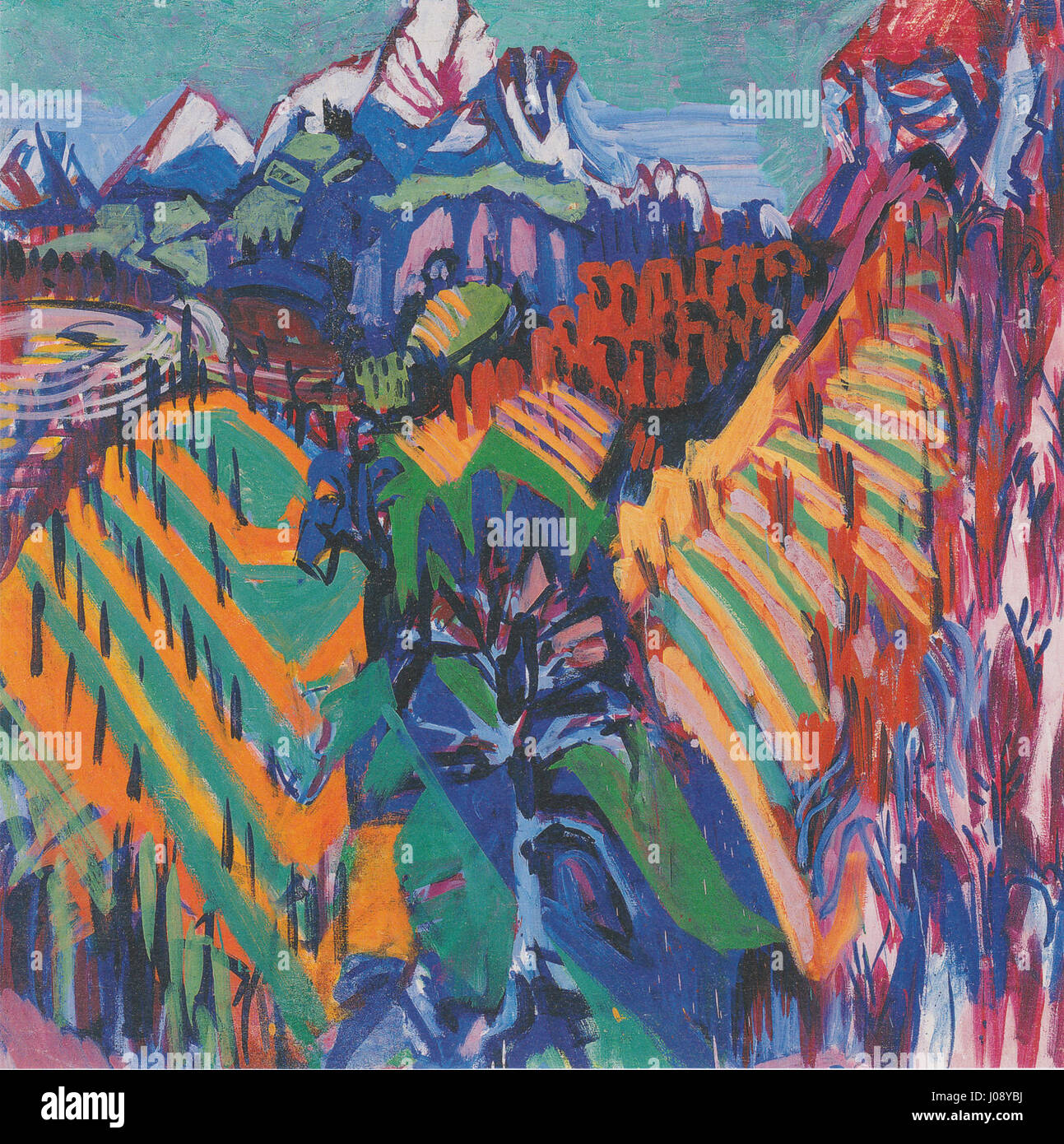 Albert Müller's 'Rebberge im Tessin' depicts a scenic vineyard ...