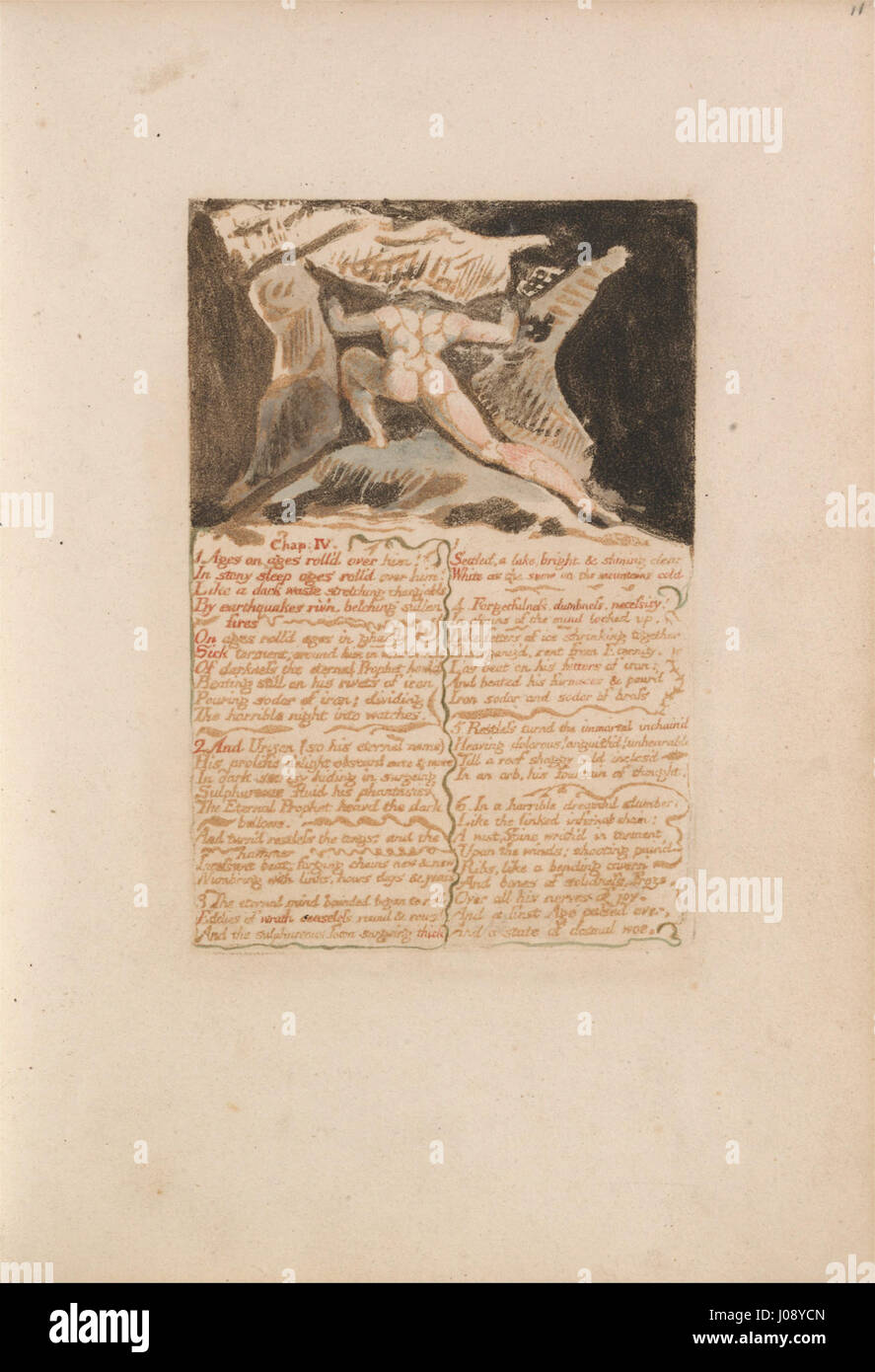 William Blake’s illustration for 'The First Book of Urizen' depicts a ...