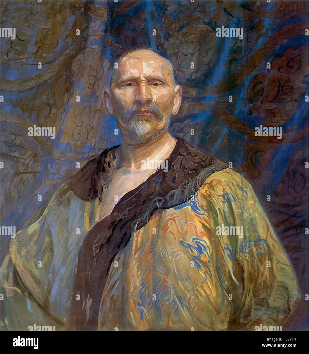 This self-portrait by the artist Wyczółkowski features the artist in a ...