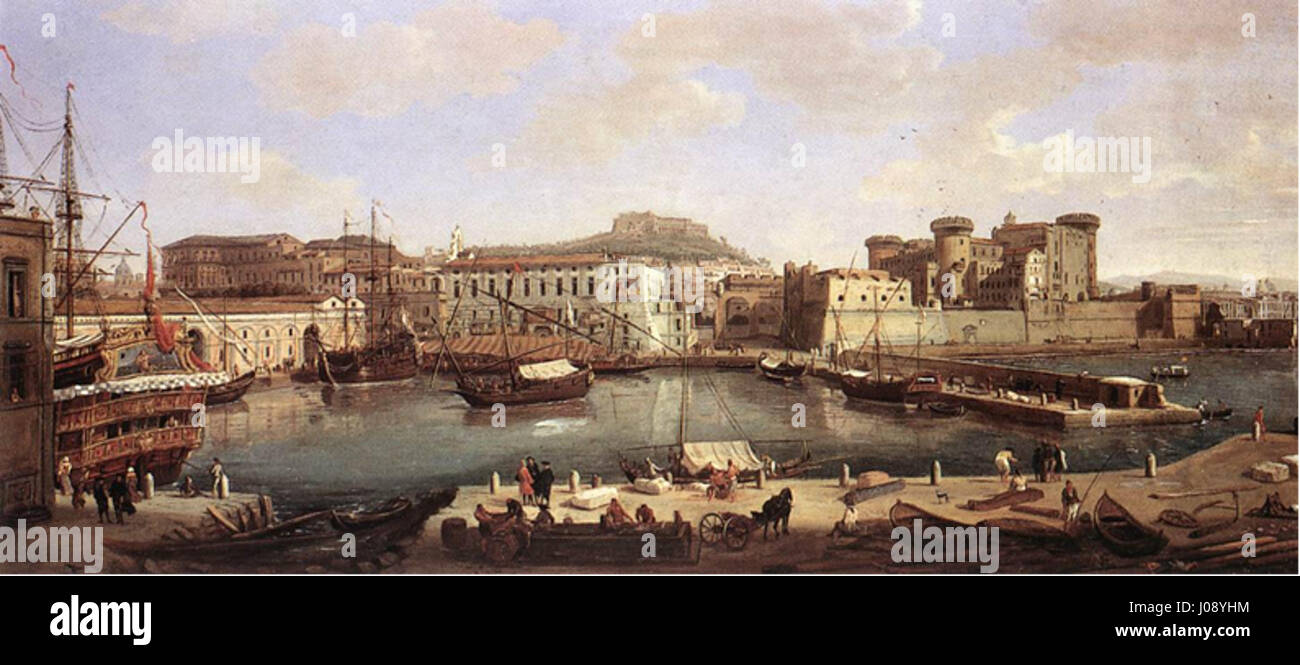 'Vista del puerto de Nápoles' depicts the bustling port of Naples ...