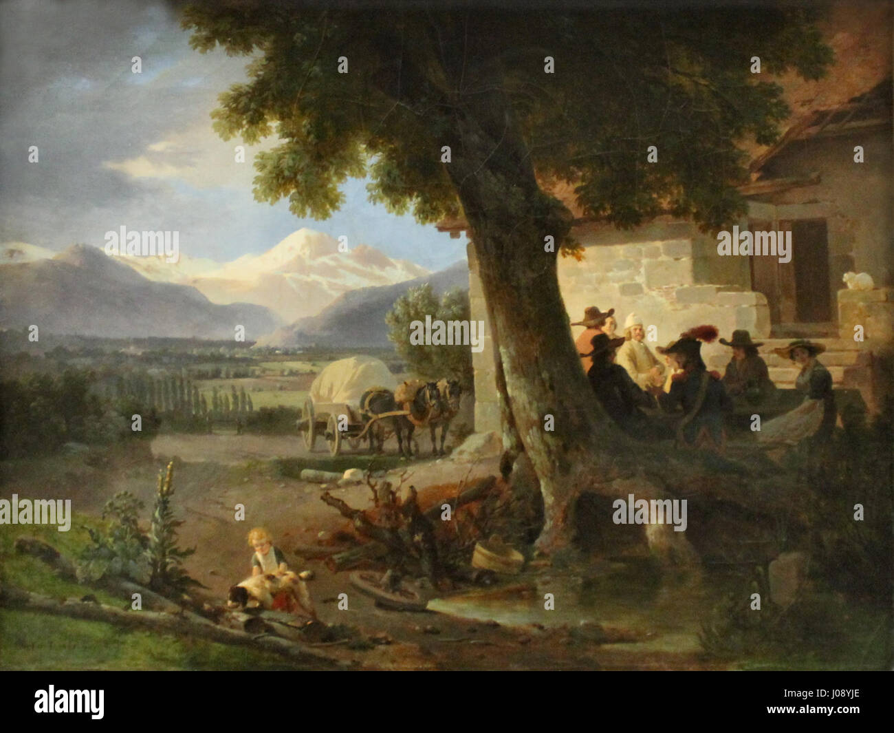 This 19th-century artwork by Rodolphe Töpffer portrays a view of the ...