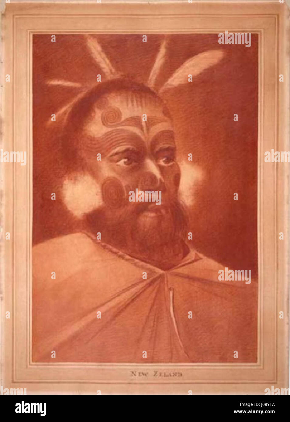 The 'Portrait of a Maori Chieftain' by William Hodges depicts a ...