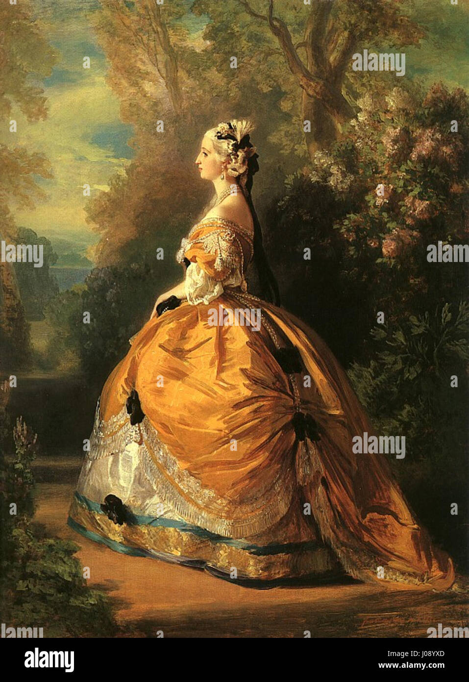 Franz Xaver Winterhalter's portrait of Empress Eugénie, painted in 1854 ...