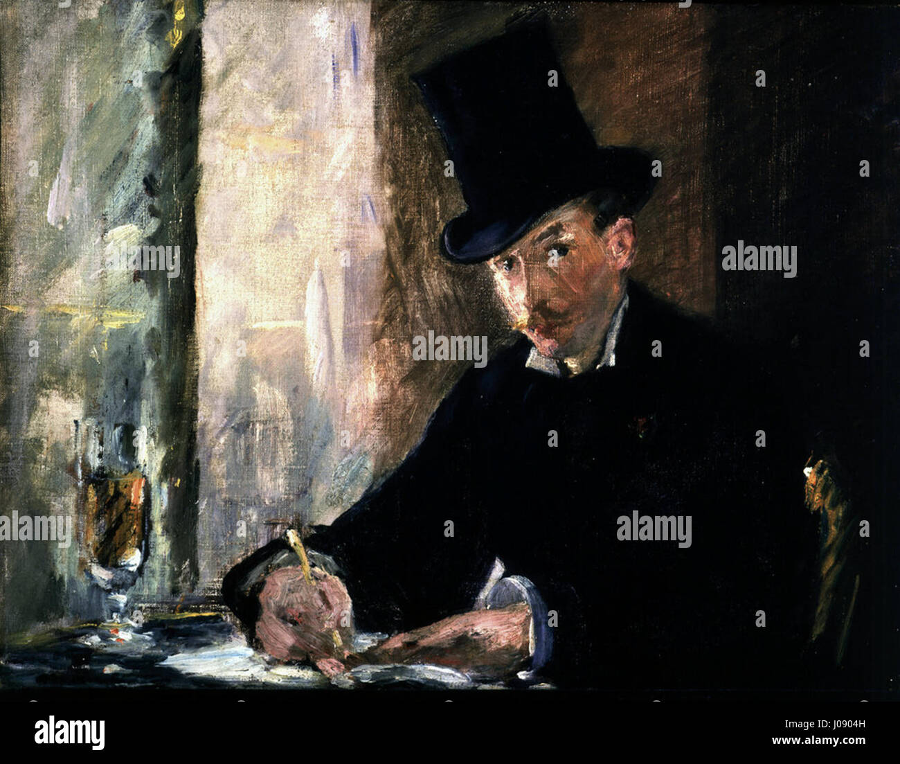 Édouard Manet’s painting 'Chez Tortoni' depicts a Parisian café scene ...