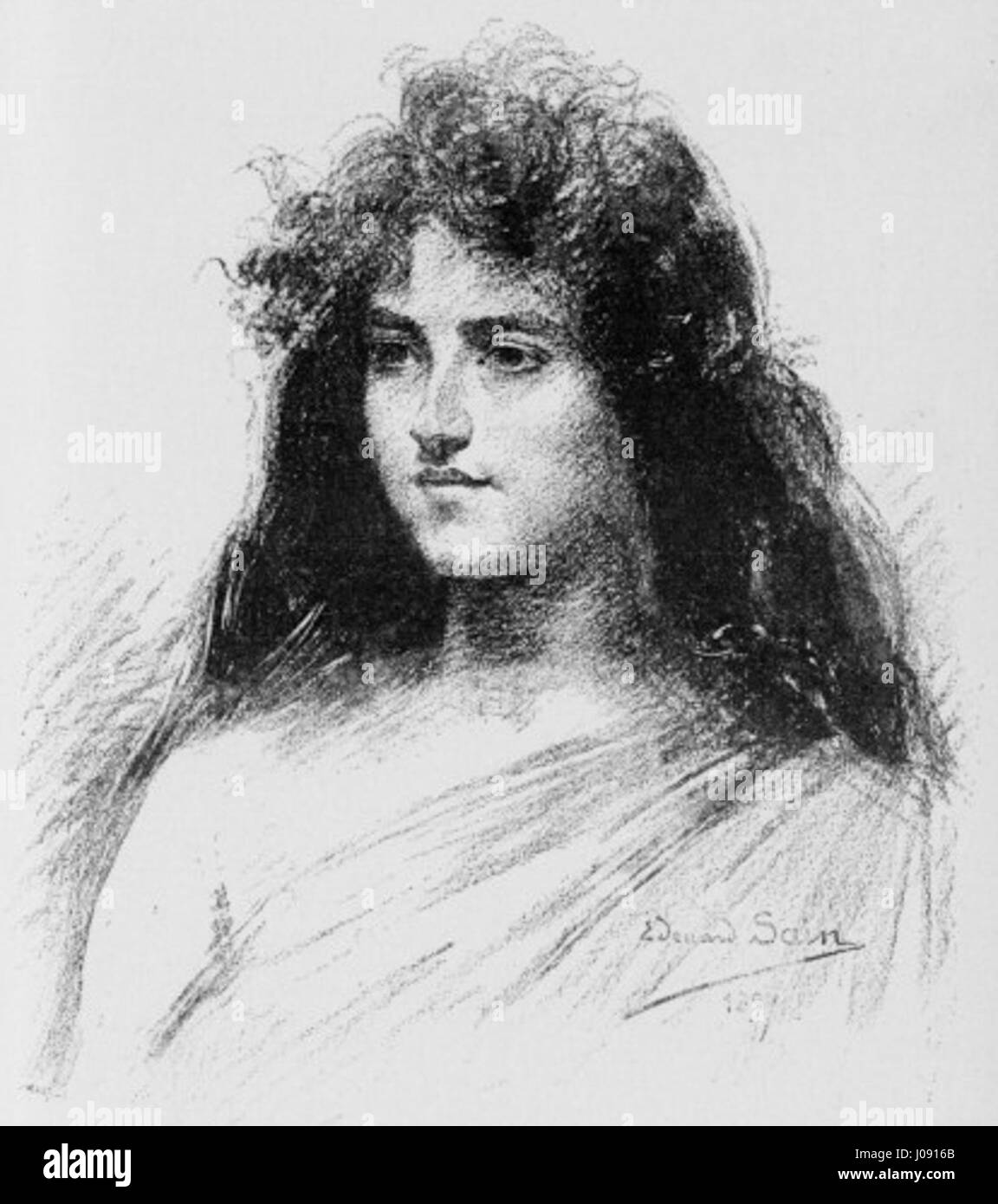 Édouard Alexandre Sain's 'Étude au fusain' from 1897 is a charcoal ...