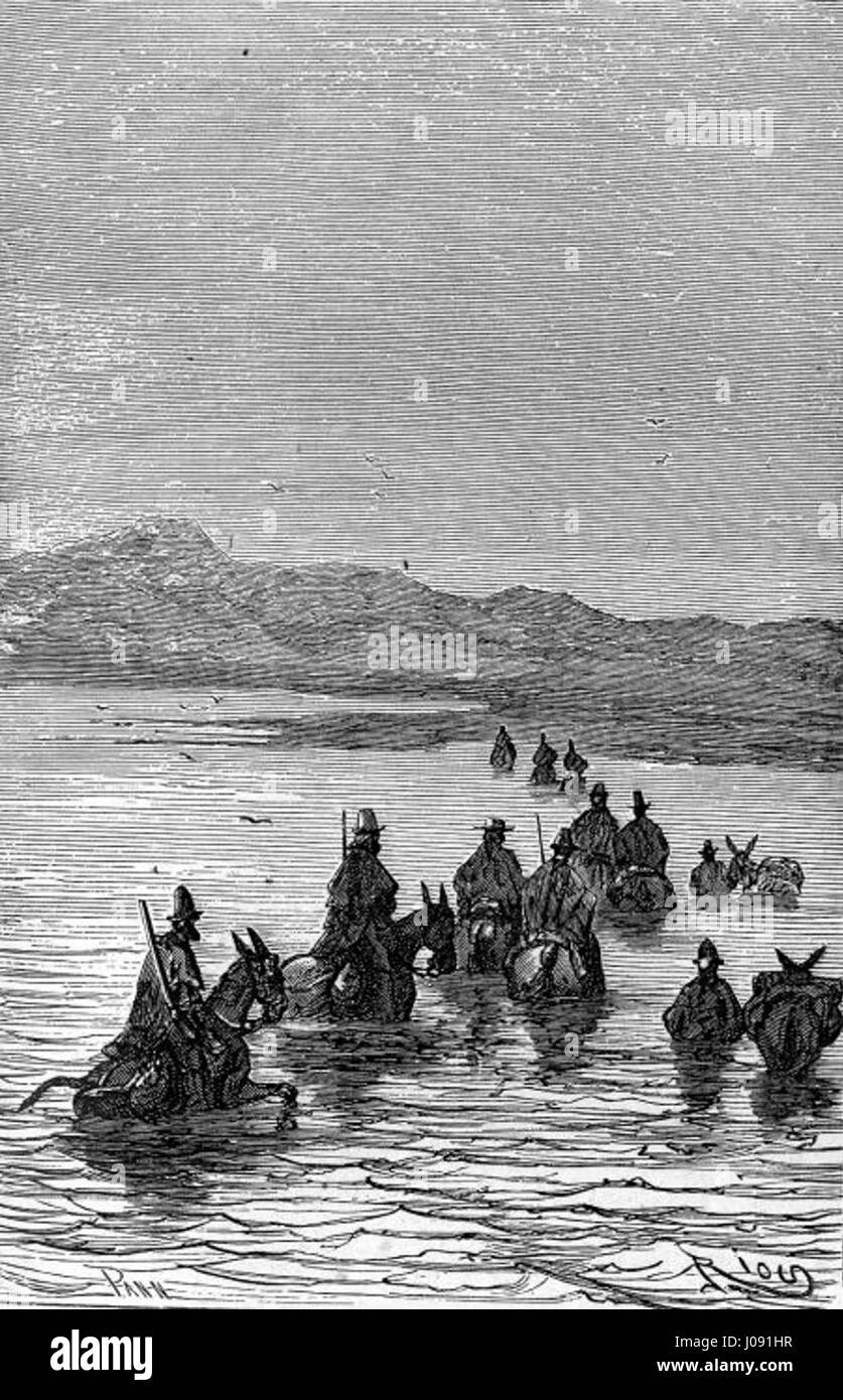 This illustration by Édouard Riou depicts a scene from Jules Verne's ...