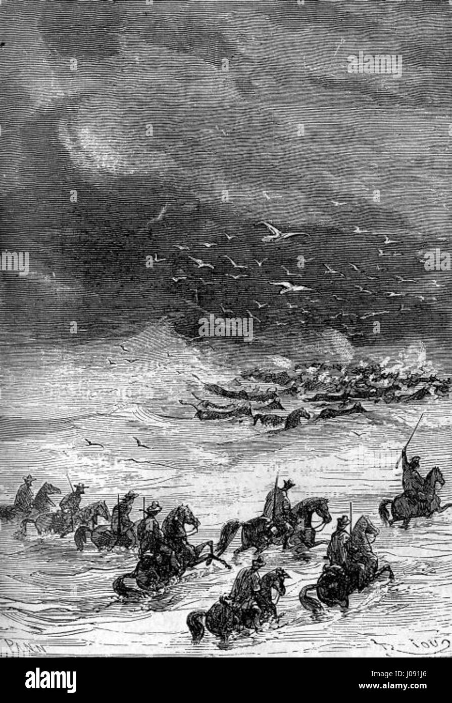 Édouard Riou’s 'The Children of Captain Grant' illustrates a scene from ...