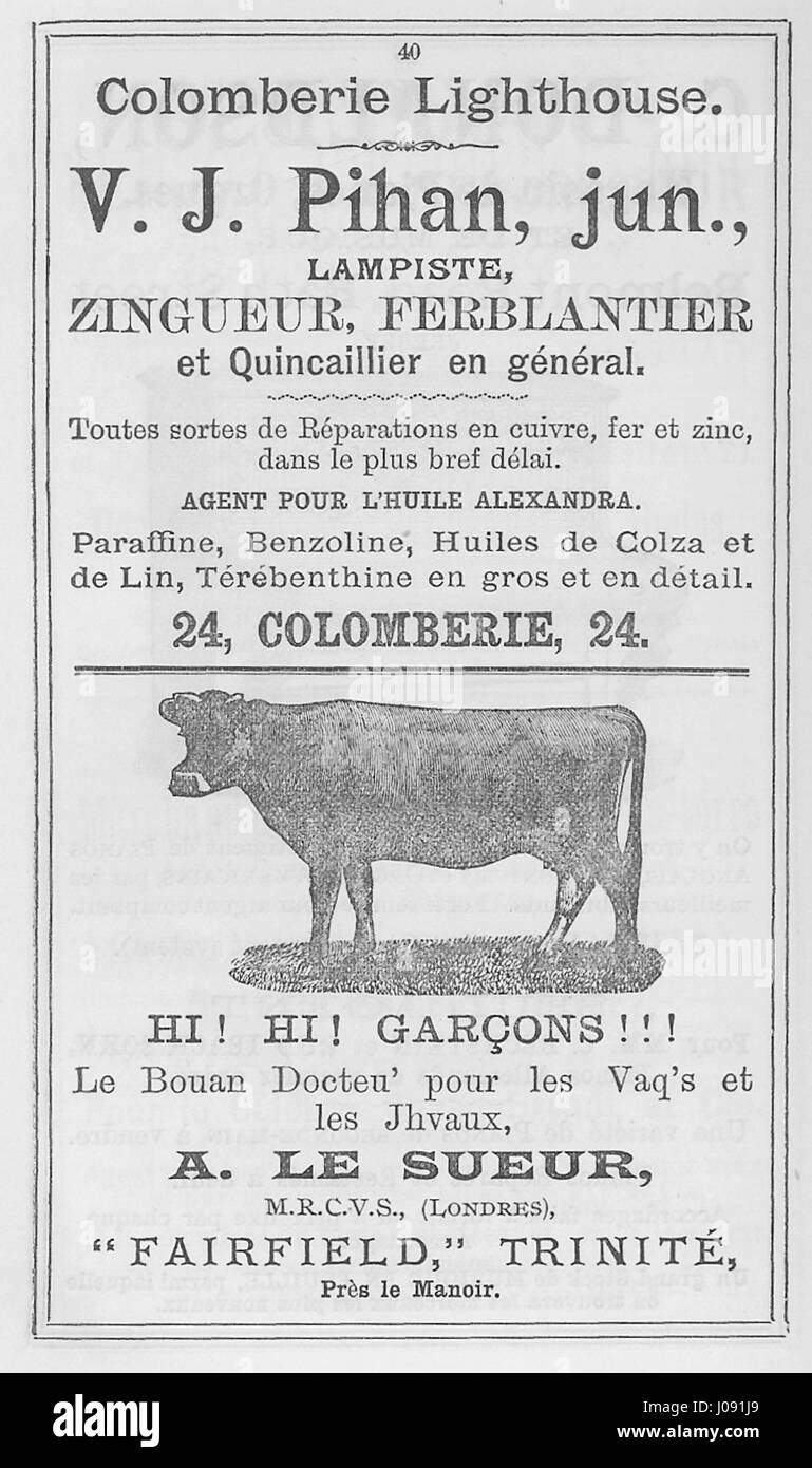 The 'Almanach Chronique de Jersey 1892' by Le Sueur Jèrriais details ...