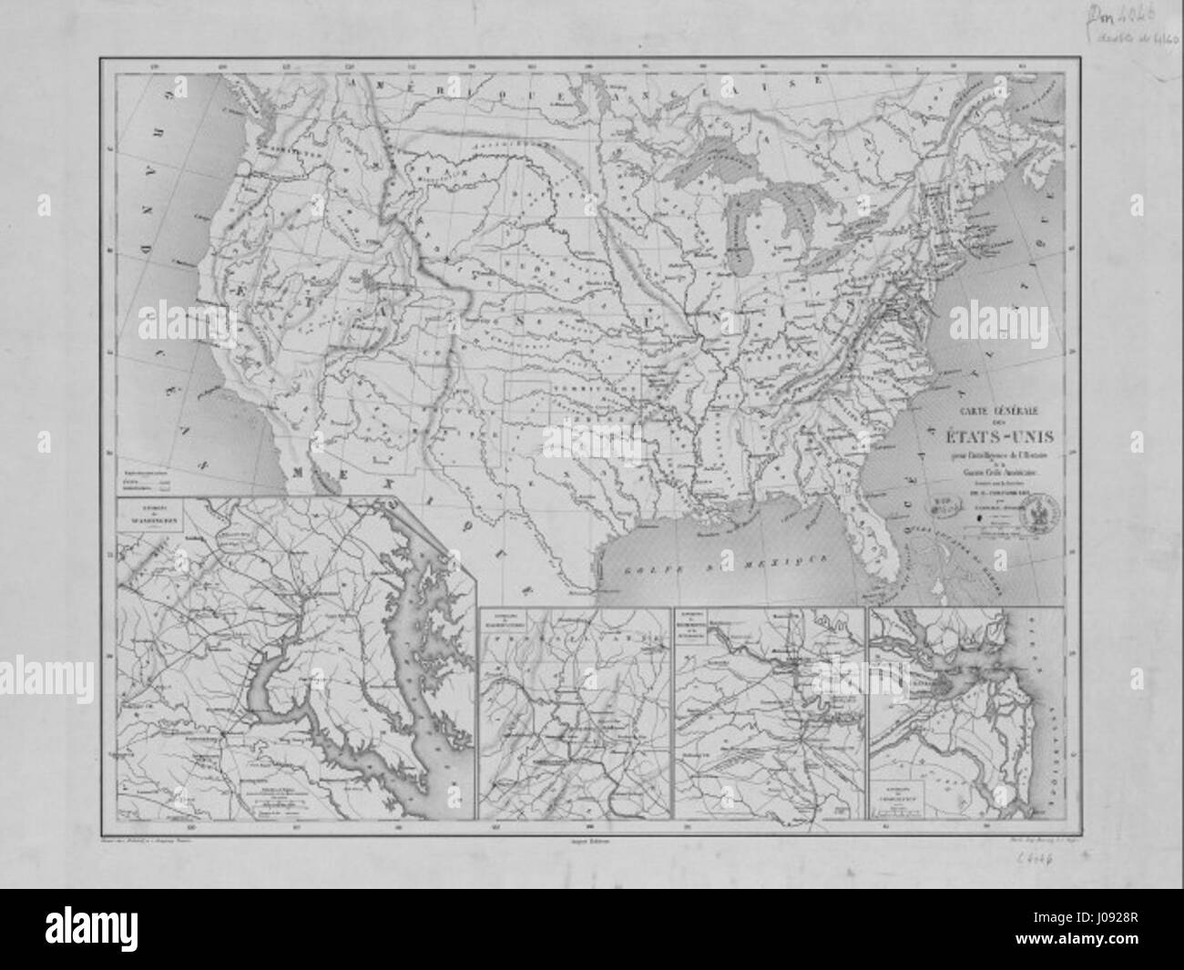 This historical illustration titled 'Guerre de Sécession des Etats-Unis ...