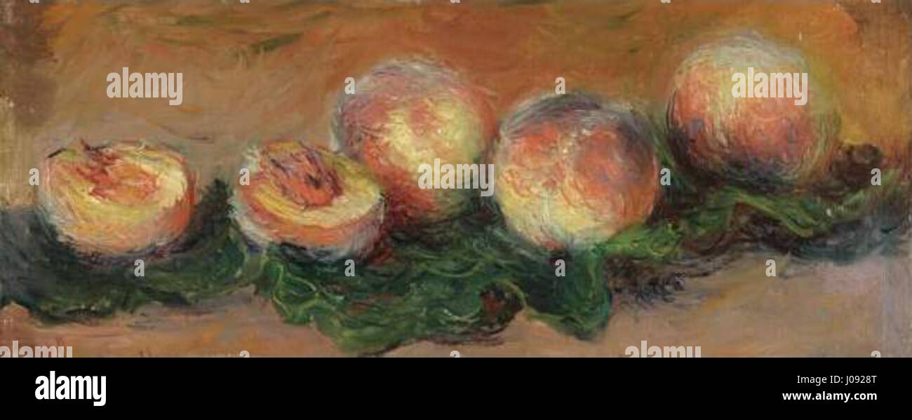 Claude Monet's 'Pêches' features a still life composition of peaches ...