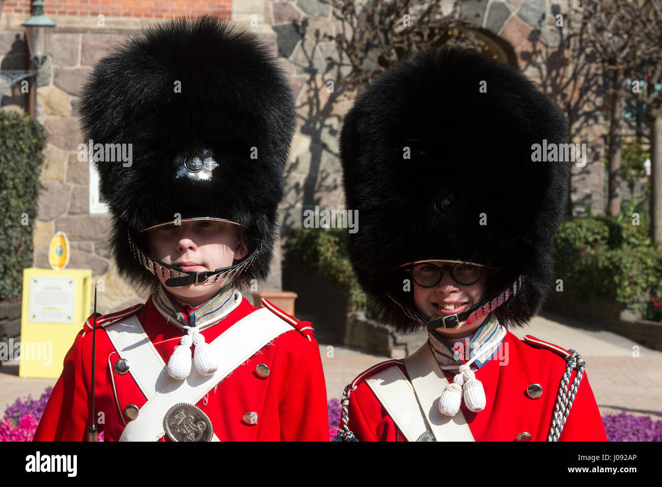 The Tivoli Guard marching through the garden, Copenhagen Stock Photo ...