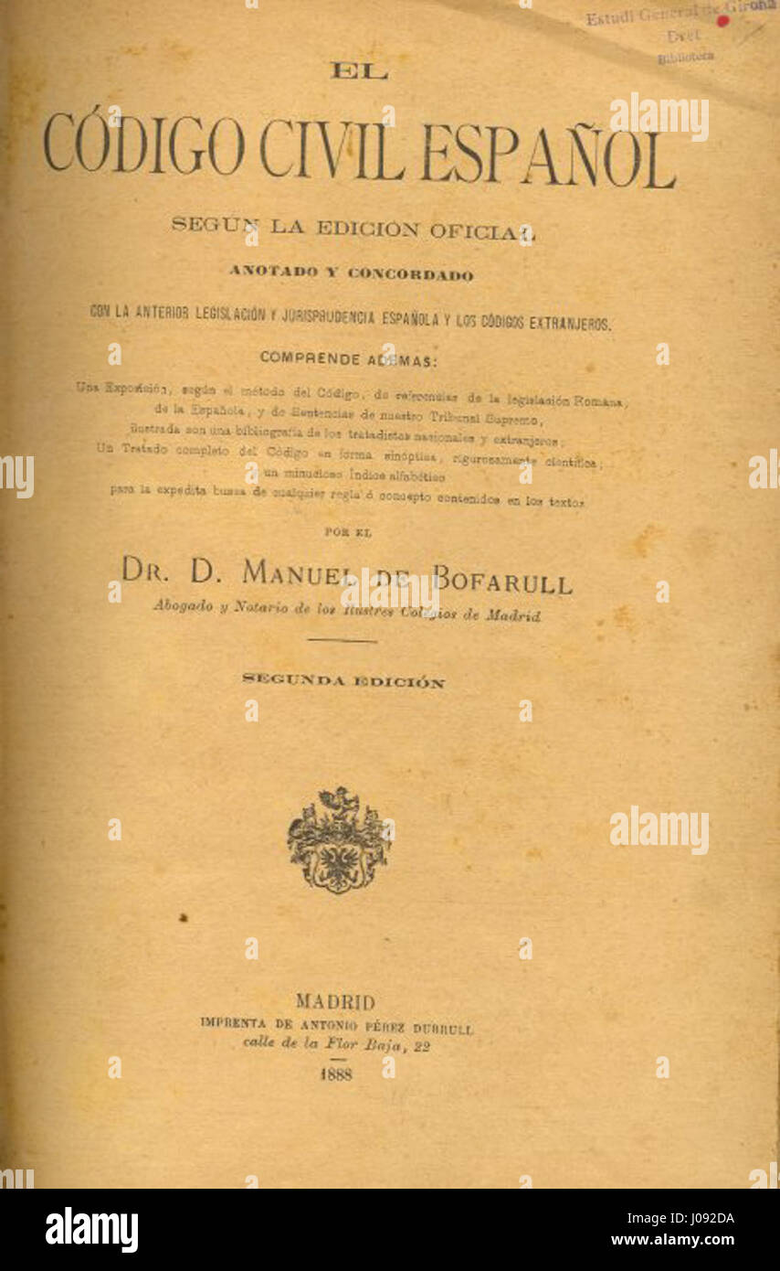 This image features the first page of the Spanish Civil Code (Código ...