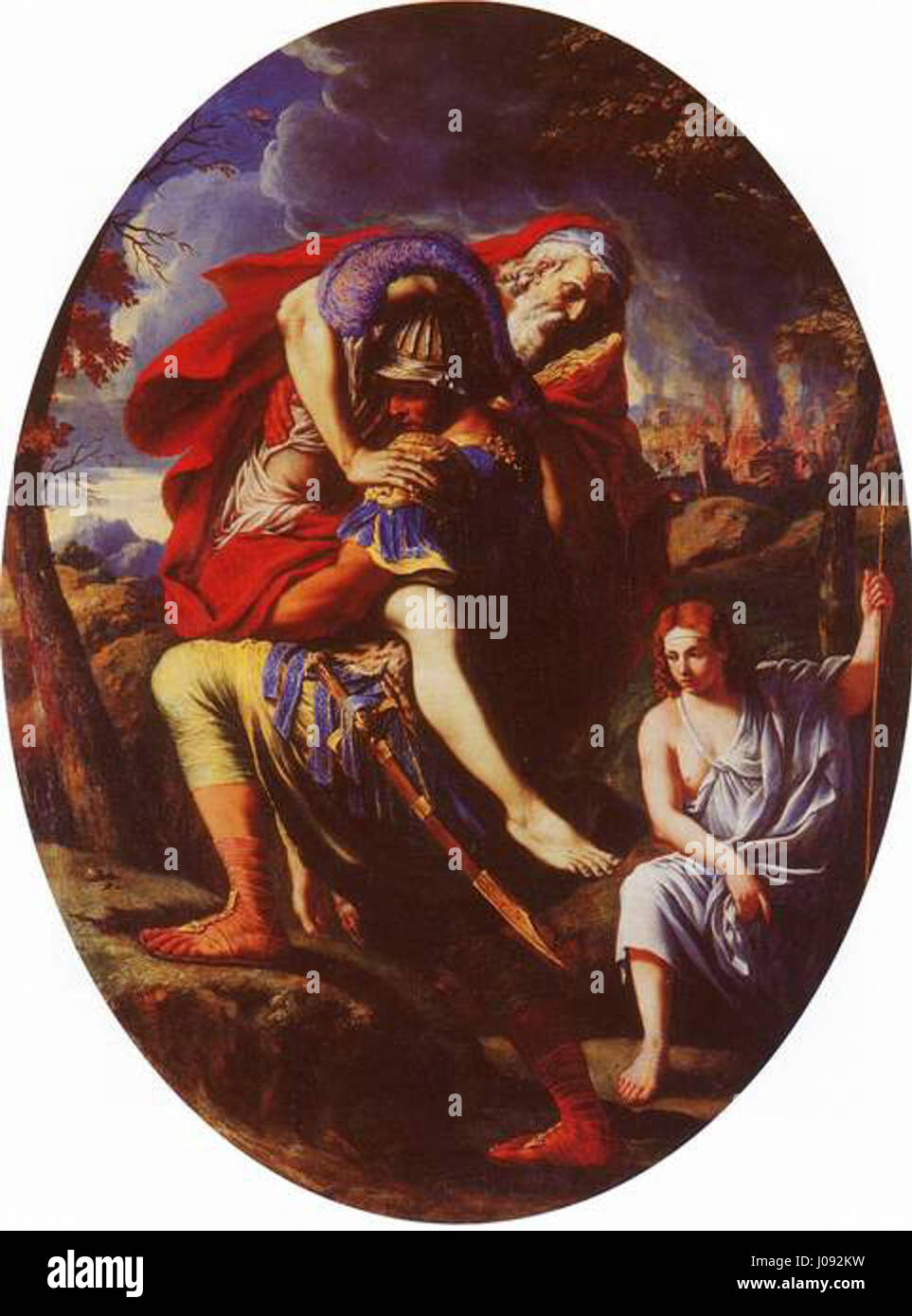 Charles Errard’s painting 'Enée transportant Anchise' depicts the ...