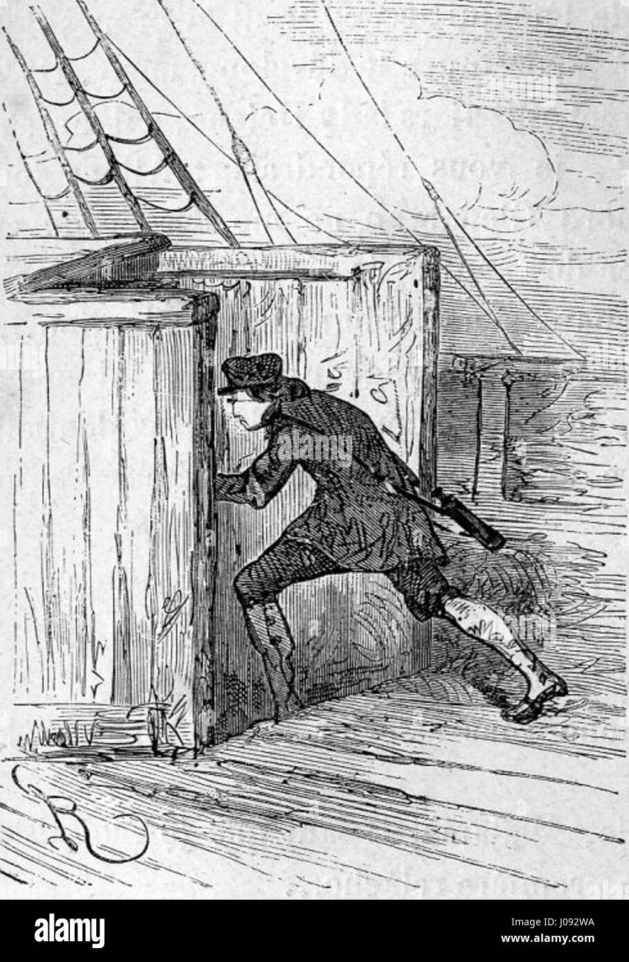 'The Children of Captain Grant' by Édouard Riou illustrates a key scene ...