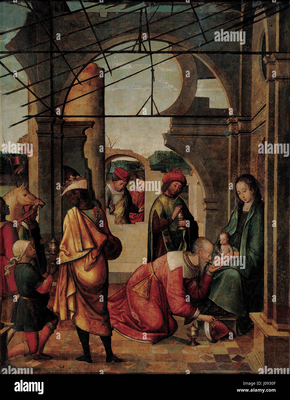'The Adoration of the Magi' is a religious painting attributed to an ...